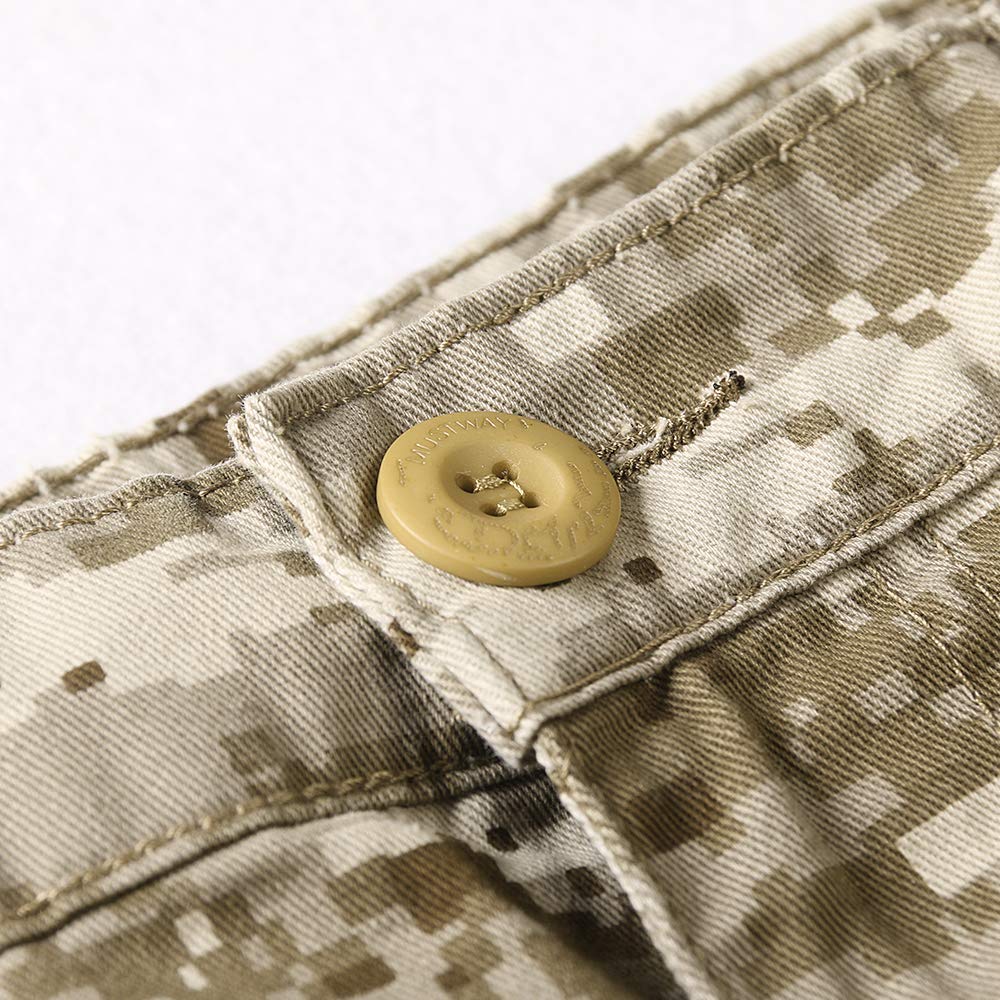 OCHENTA Men's Camo Cargo Shorts with 6 Pockets Casual Military Work Outdoor Wear Camo S 38