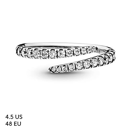 Pandora Jewelry Lines of Sparkle Cubic Zirconia Ring in Sterling Silver, Size 4.5