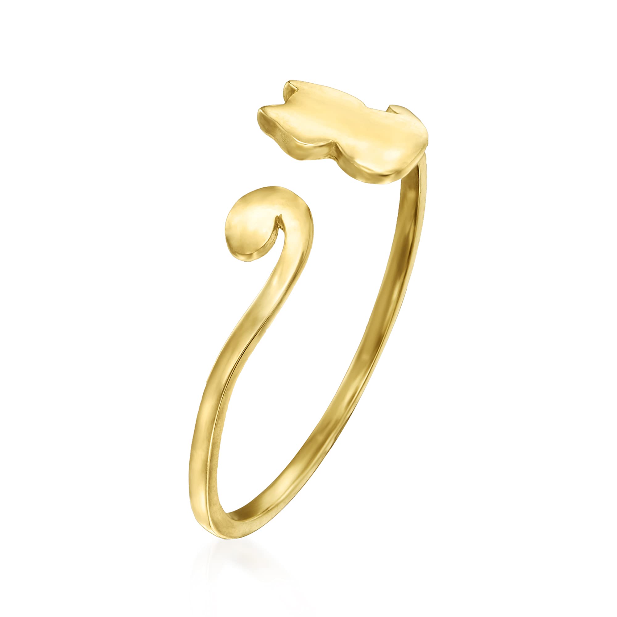 Ross-Simons 14kt Yellow Gold Cat Cuff Ring