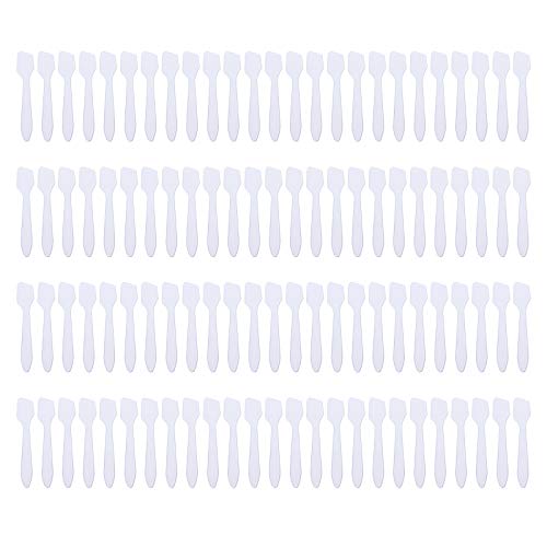 Reusable Mini Make-up Spatulas, 100 pieces,Transparent.