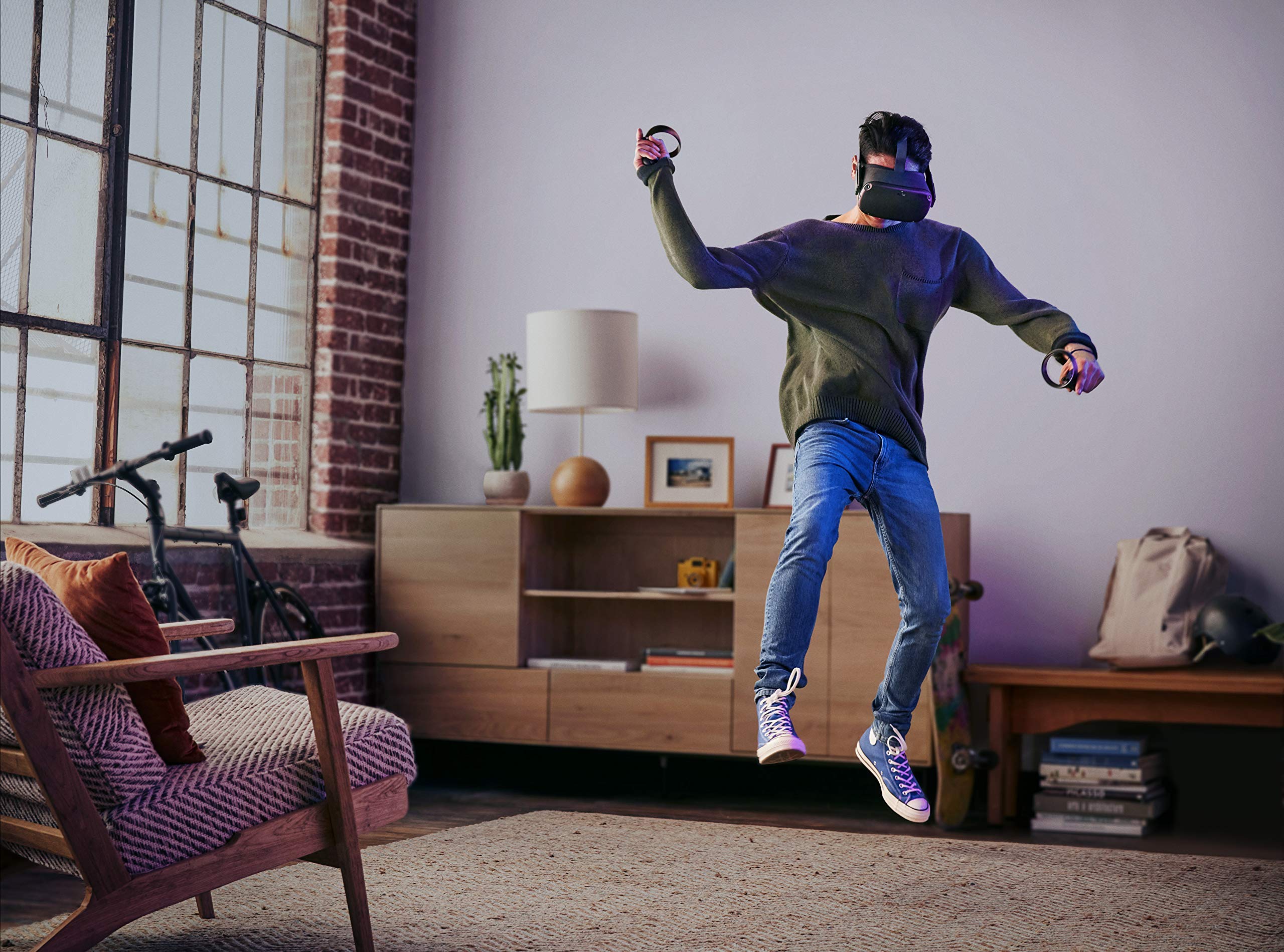 Oculus Quest All-in-one VR Gaming Headset β 128GB (Renewed)
