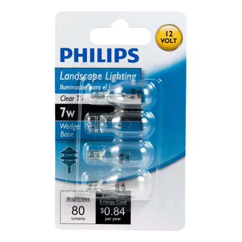 PHILIPS Landscape Lighting T5 12-Volt Light Bulb: 2800-Kelvin, 7-Watt, Wedge Base, 4-Pack