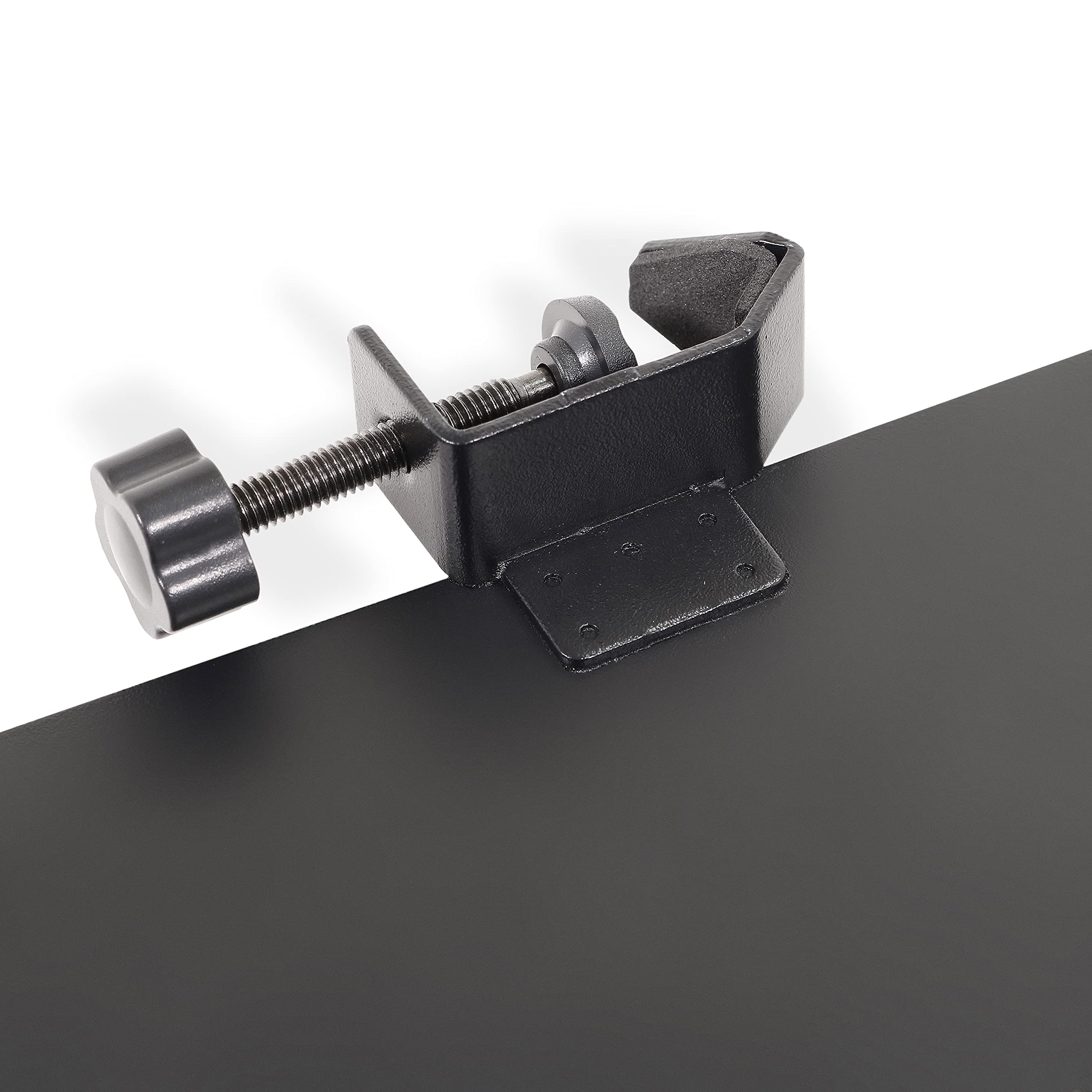 Techsol Microphone Stand Accessory Tray Clamp-On with Drink Holder in Black Steel 7.8 x 8.6 inches (20 x 22 centimeters)