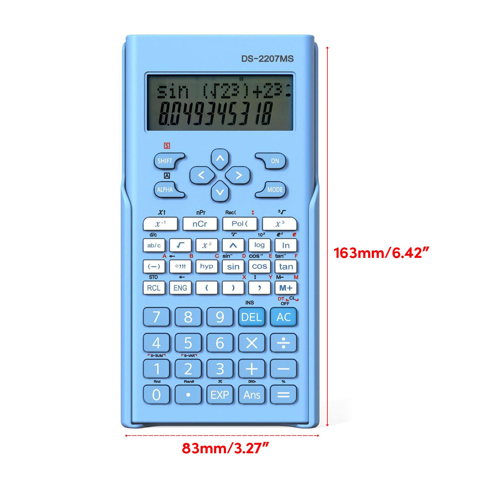 Scientific Calculator Two-Line Display L Students Function Calculators and Portable for School and Business Two Line Display Calculator Protective Case Scientific Calculator Two-Line Display L