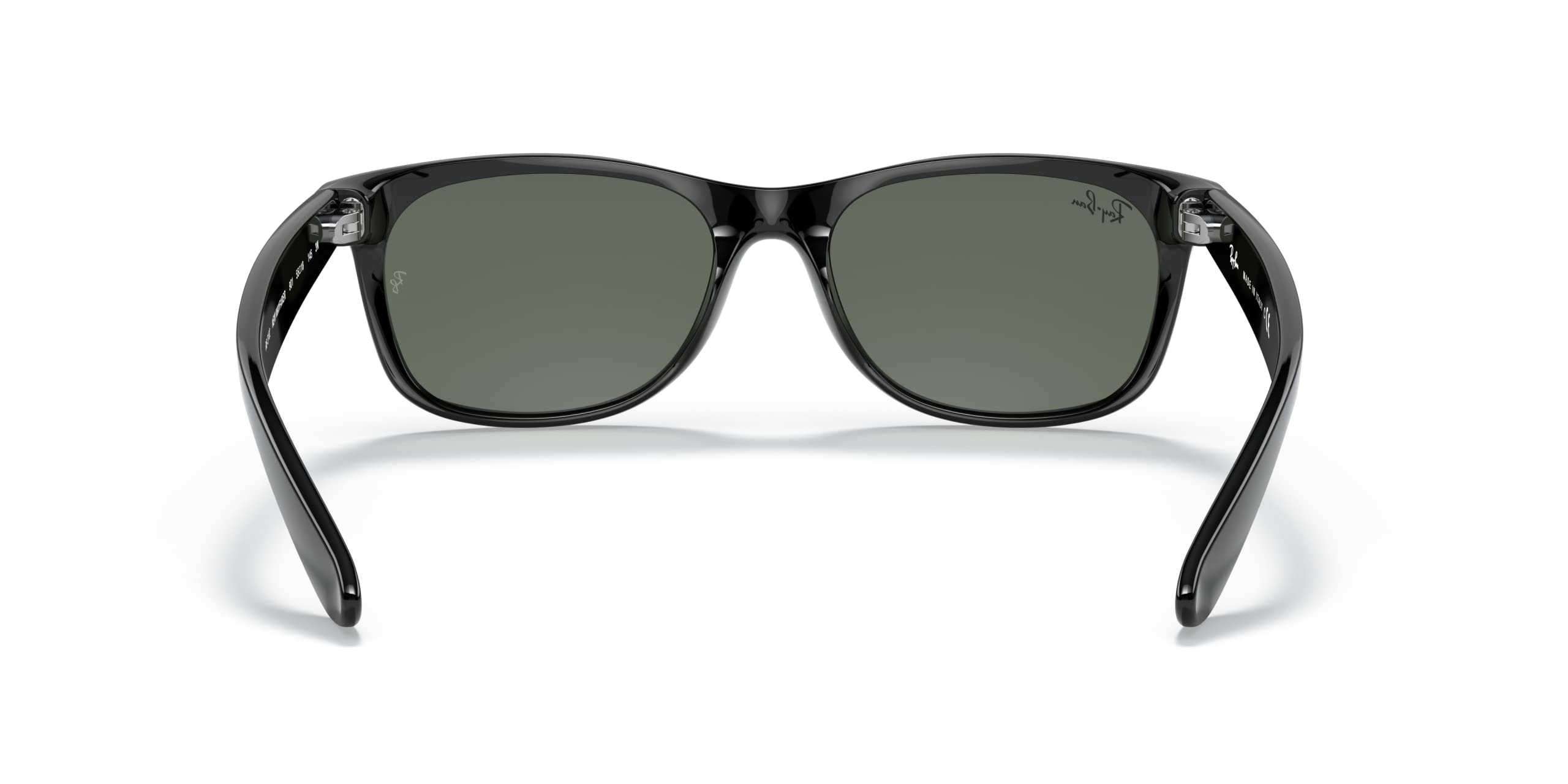 Ray-Ban RB2132 NEW WAYFARER Square Sunglasses For Men For Women + BUNDLE with Designer iWear Eyewear Kit (Matte Black on Opal Ice/Crystal Lens Light Grey Gradient Dark Grey)