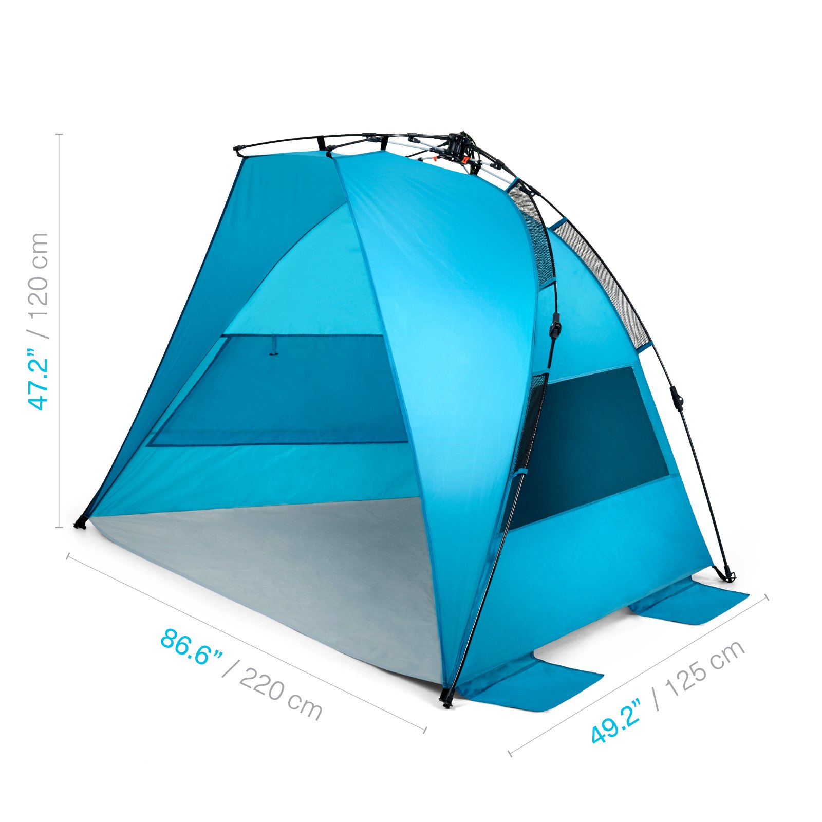 Pacific Breeze Easy Setup Beach Tent, SPF 50+ beach tent provides shelter from The sun for 3+ people