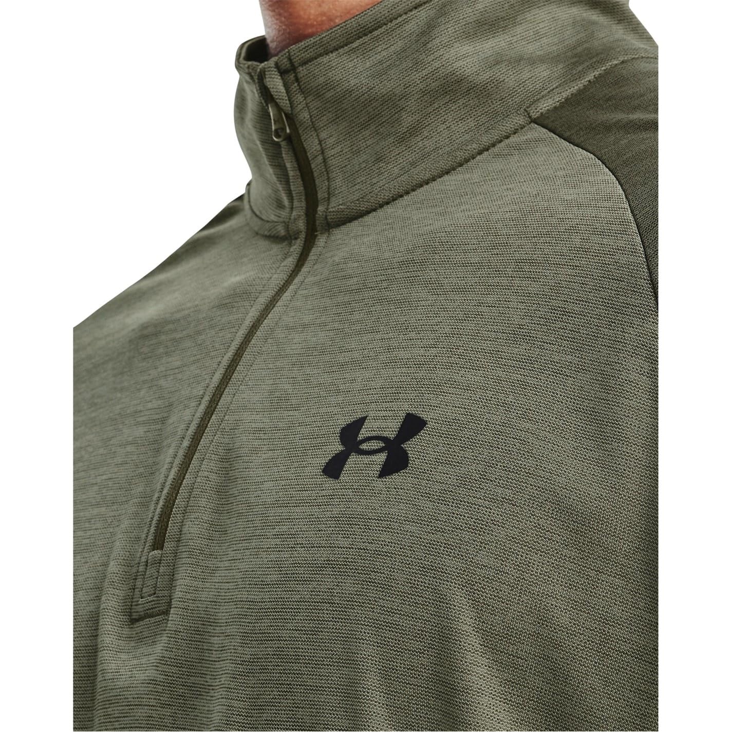 Under Armour Men's Velocity 2.0 1/4 Zip Loose Olive Long Short Sleeve Shirt (XL)