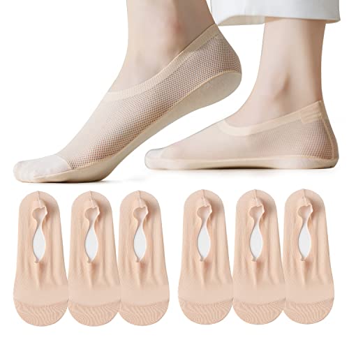 VFM Low Cut Liner no show socks Women Invisible Hidden Boat line Mesh socks 6xNude