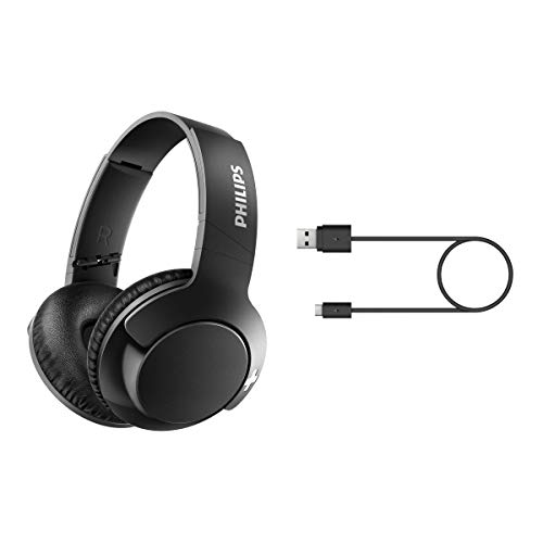 PHILIPS BASS+ SHB3175 Wireless Headphones, up to 12 Hours of Playtime - Matte Black
