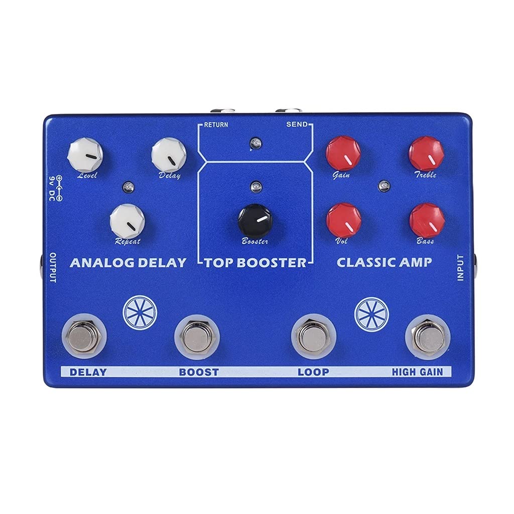 ZYZMH Multi-Effects 4-in-1 Guitar Effect Pedal Tone MAKESTATON Guitar Pedal Processor Classic AMP Booster Analog Delay Guitar Accessor