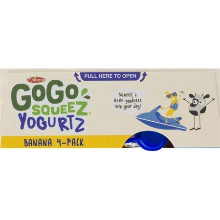 PACK OF 12 - COGO Squeez Yogurtz Banana Low Fat Yogurt, 4- 3 oz pouches