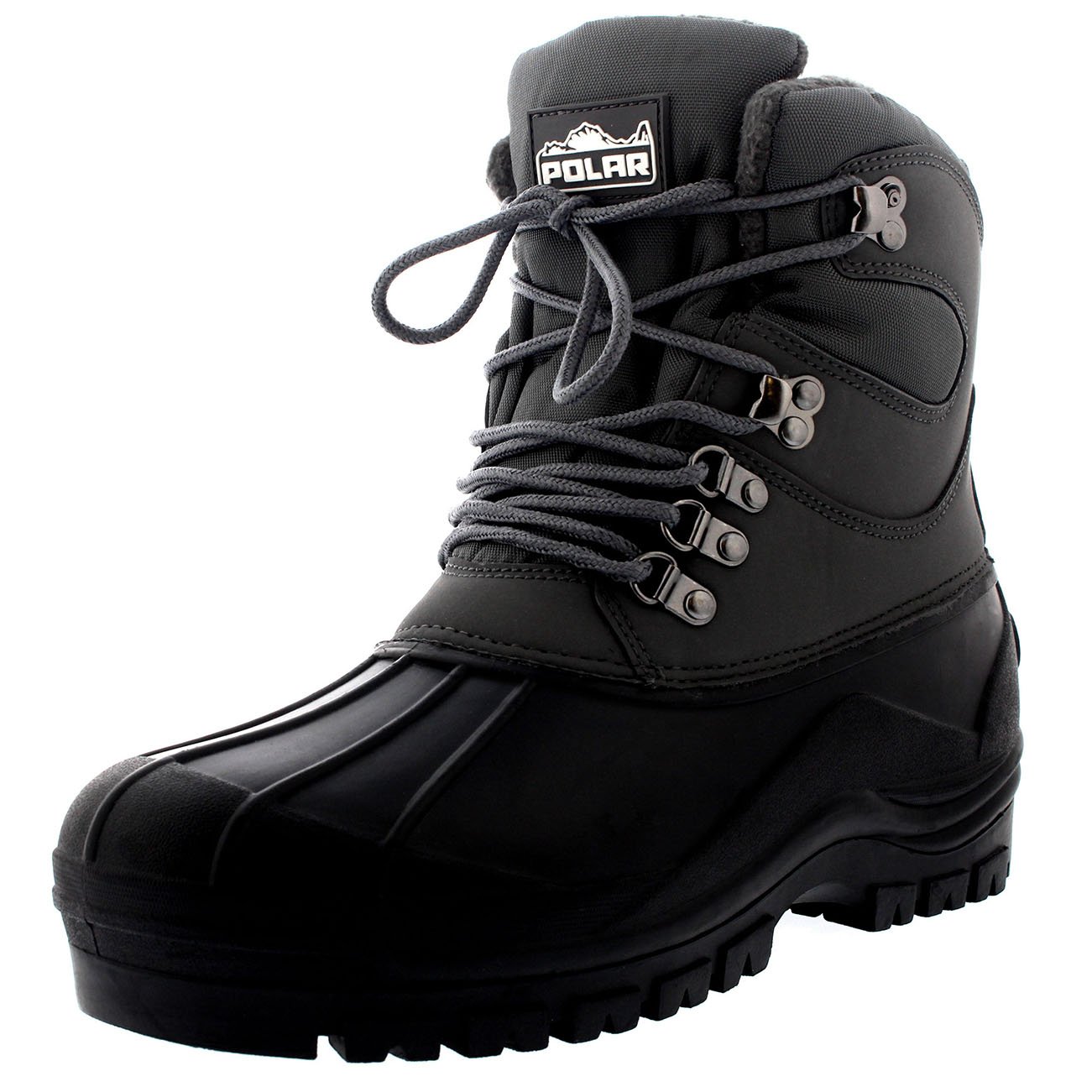 POLAR Mens Snow Waterproof Duck Hiking Bean Hiker Walking Short Ankle Boots - Gray - US13/EU46 - YC0441
