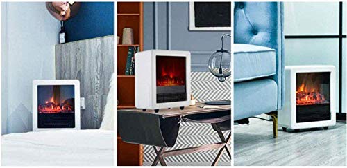 ROLTIN Electric Fireplace Heater 2000W with Adjustable tat Control and fire Flame Effect Portable Electric Wood Stove Effect red (White) (Gold) (White)