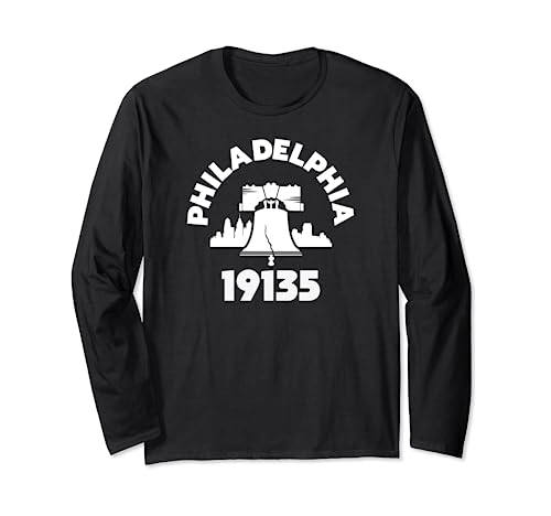 Philly Neighborhood 19135 Zip Code Philadelphia Liberty Bell Long Sleeve T-Shirt