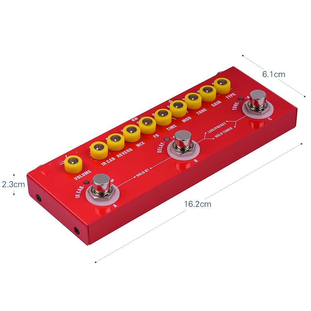ZYZMH Portable Multi-Functional Electric Guitar Combined Effects Pedal with Phone Recording Guitar Pedal
