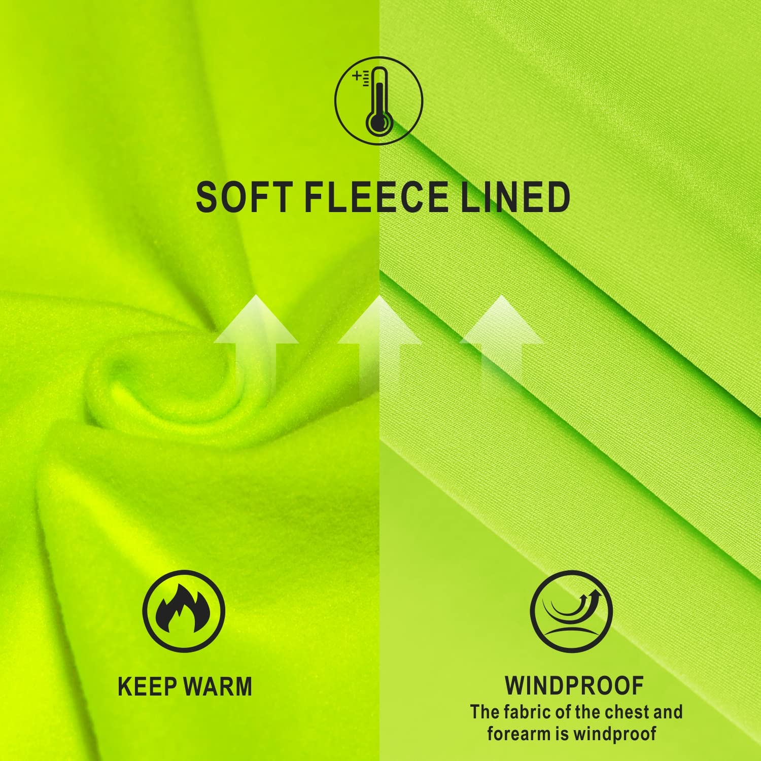 qualidyne Men's Winter Cycling Jacket Thermal Fleece Lined Bicycle Biking Jacket Cold Weather Windproof Softshell Windbreaker