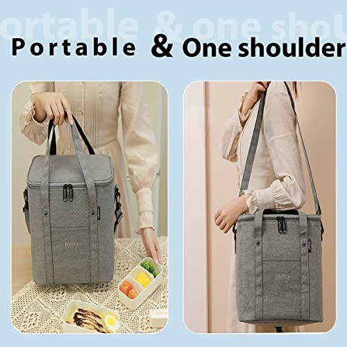 Vodiver Lunch Bag for Women Men,Leakproof Lunch Box Insulated Large Lunch Cooler Bag for Outdoor Picnic Travel Work(Navy Blue)