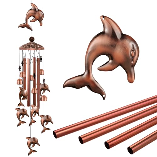 Outdoor Dolphin Wind Chimes Decor, Mobile Wind Chime, Dolphin Wind Bell, Dolphin Decoration Wind Chime, Home, Indoor, Yard, Patio, Festival, Garden, Outdoor Decoration, Gift for Mom