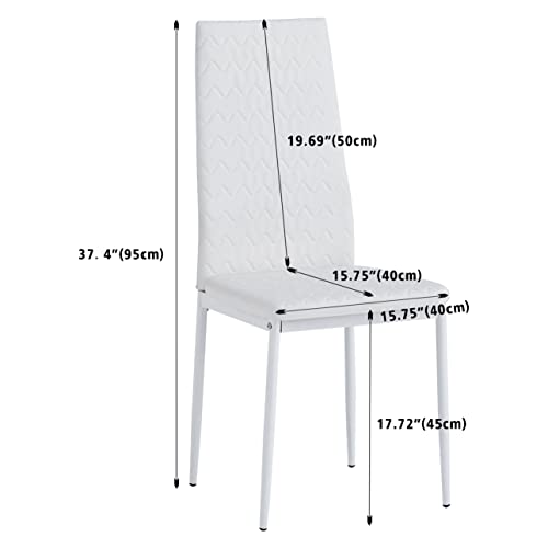 Paonne Round Dining Table Set for 4, Glass Round Kitchen Table and Chairs for 4, 5-Pieces Table with Chair Set (8024 with 002 Table)