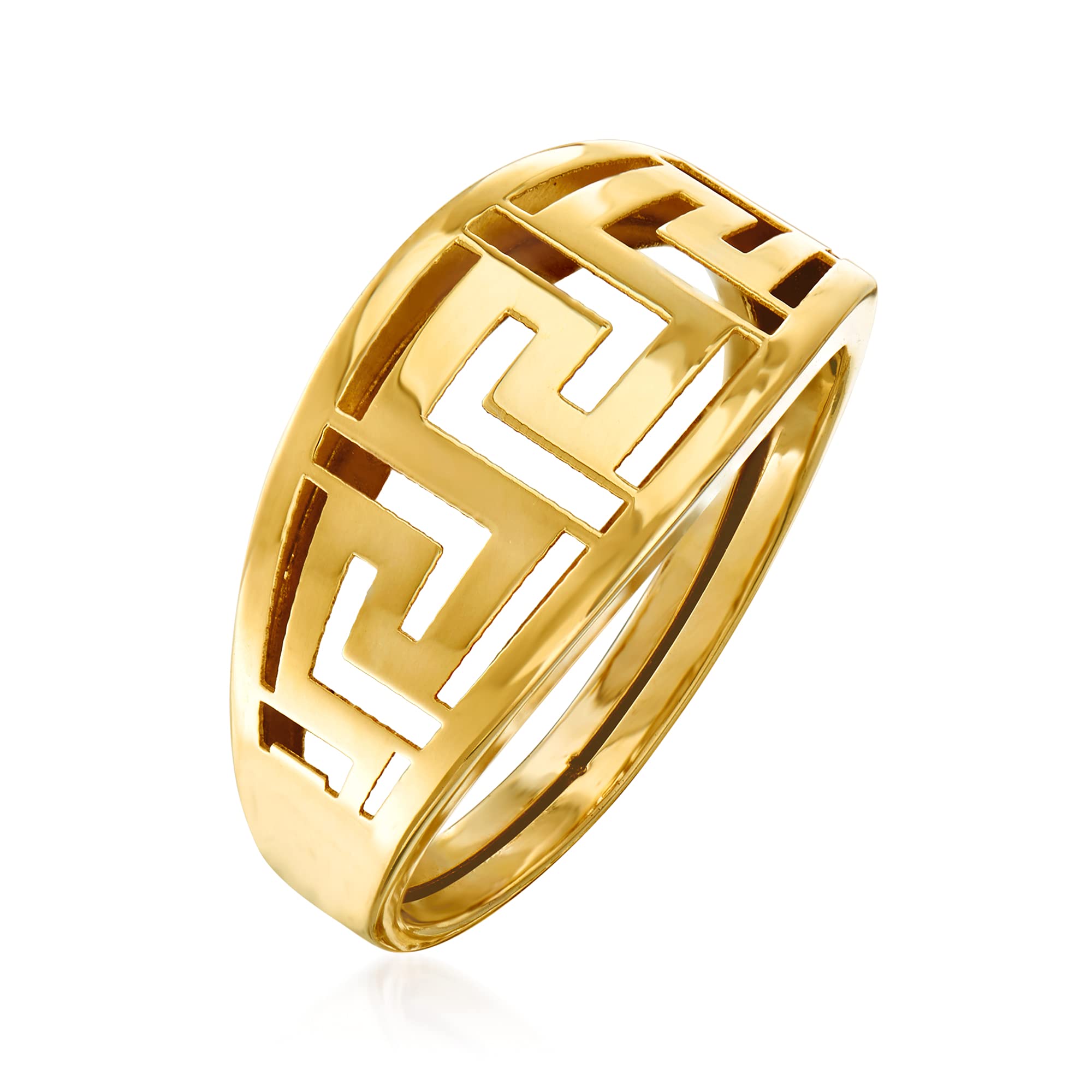 Ross-Simons Italian 14kt Yellow Gold Greek Key Ring. Size 7