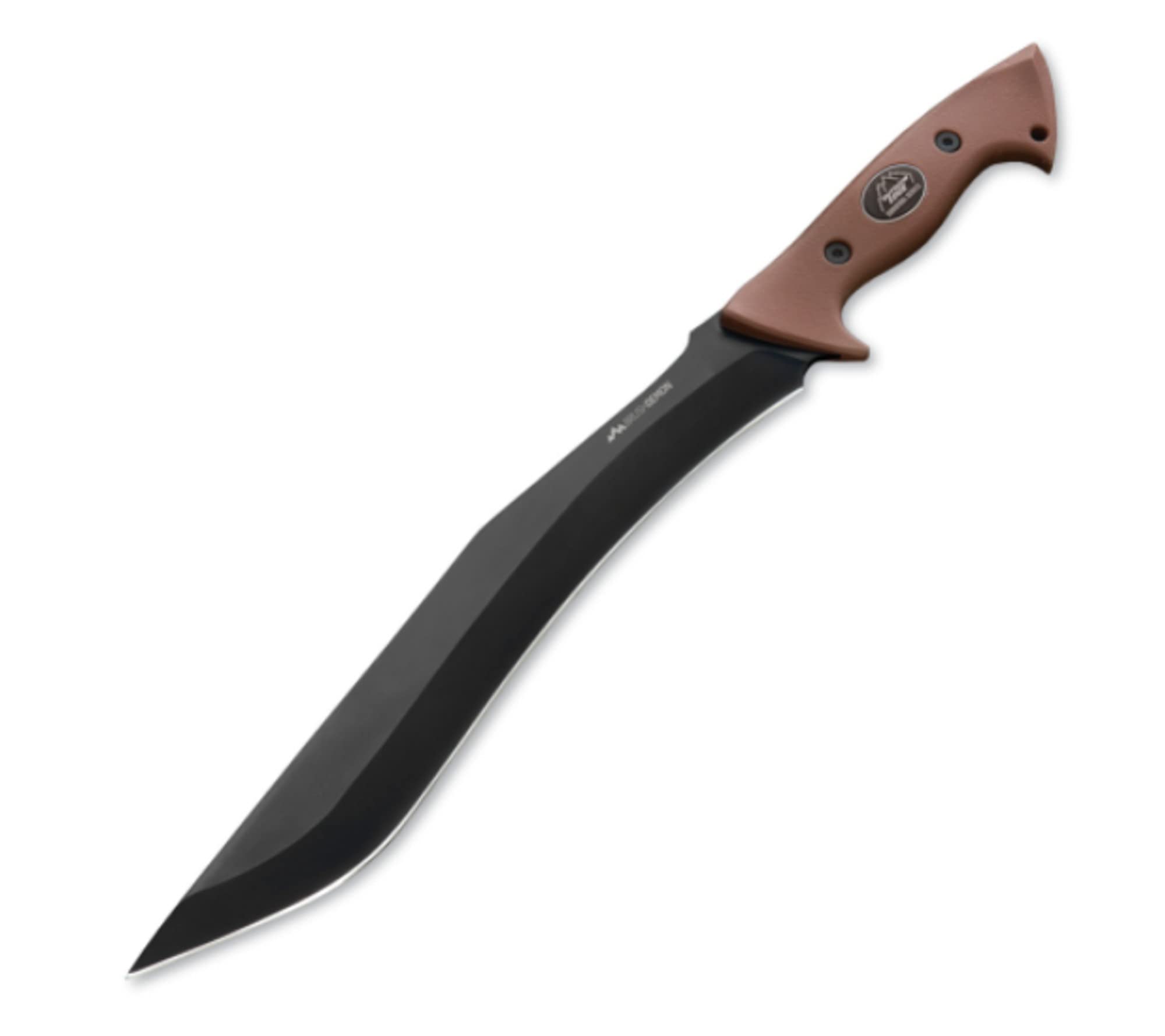Outdoor Edge Brush Demon - Tactical Survival Outdoor Knife with 13.5" Carbon Spring-Steel Blade and Rubberized Non-Slip TPR Handle