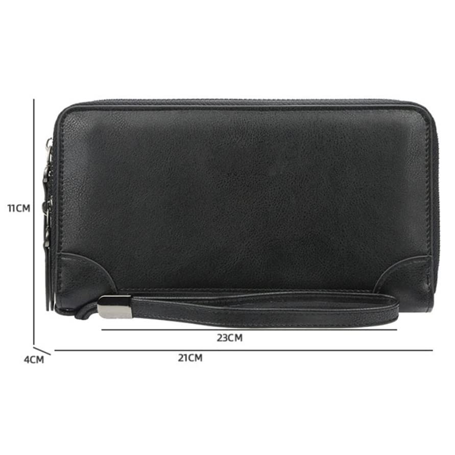 ZCMEB Men's Wallet Long Large Capacity Zipper Wallet Men's PU Leather Wallet Men's Business Wallet