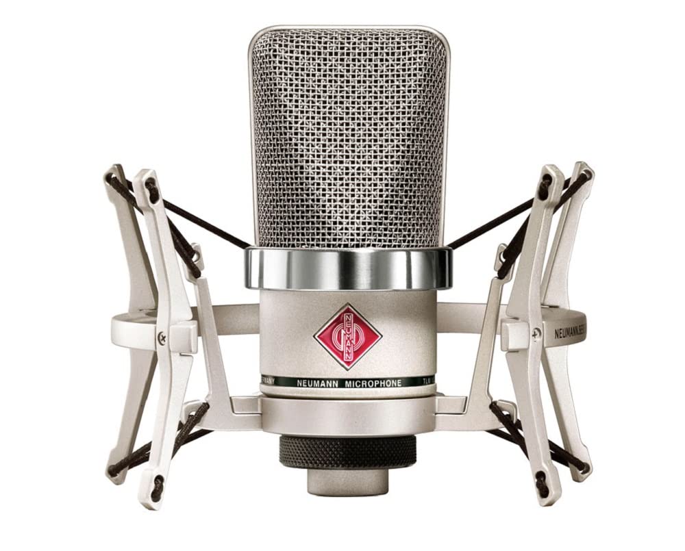 Neumann TLM 102 Studio Set - Cardioid Condenser Microphone Ideal for Home/Professional Studio Instrument Vocal Podcast Twitch recording - Nickel