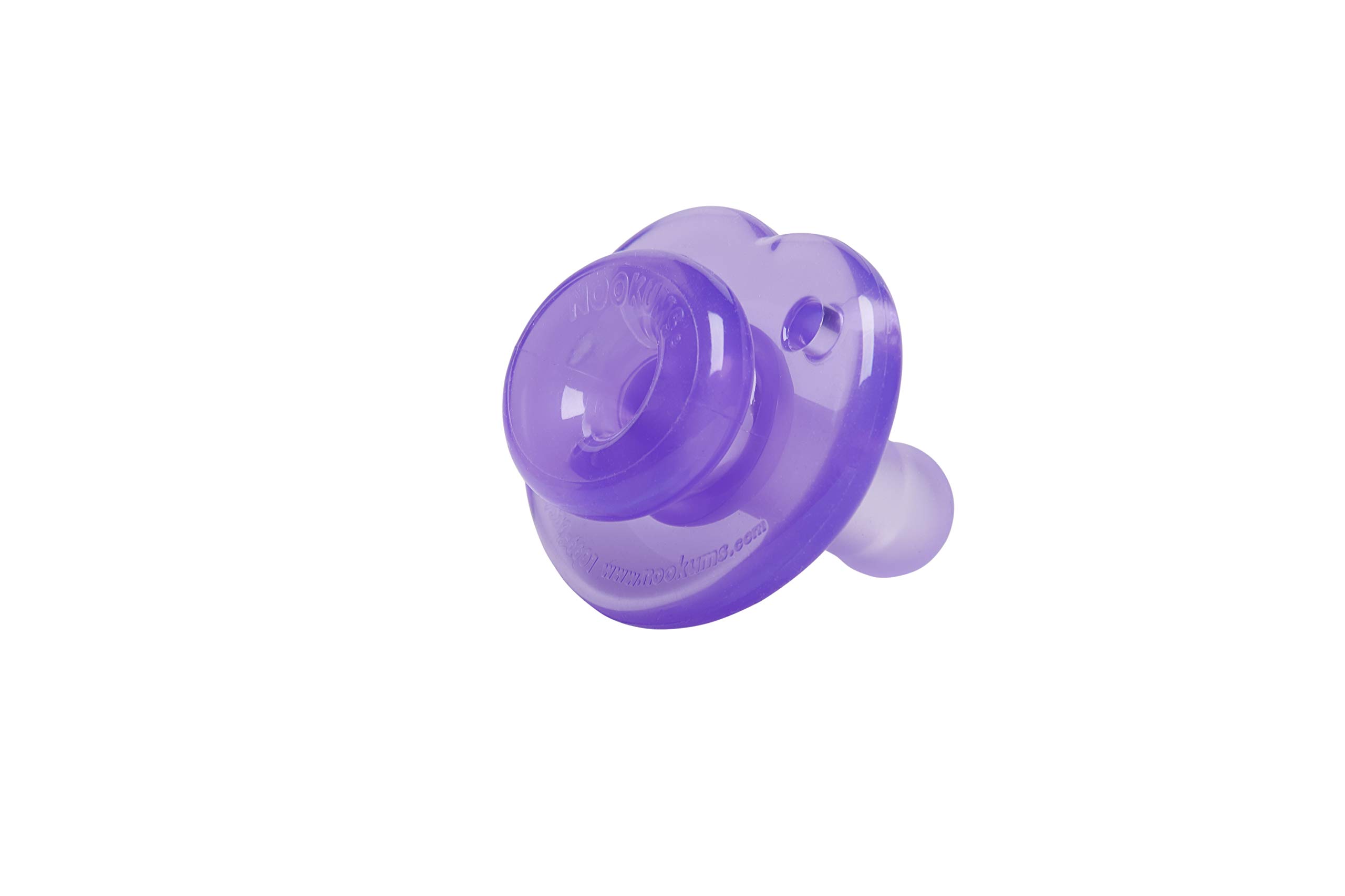 Nookums Pacifier 4 Pack - Orthodontic Single Piece Design - 100% Medical Grade Silicone - BPA Free, Latex Free, Phthalate Free - Paci-Plushies Pacifier Replacement (Purple)