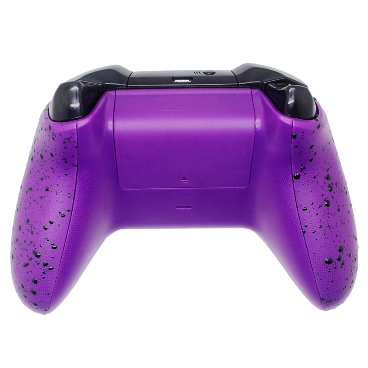 Purple 3D Splashing Faceplate Cover Textured Front Housing Shell Case, Back Cover Bottom Case, Non-Slip Back Panels Right Left Rails Rear Handle Grips Mod Kit Replacement for Xbox One S & X Controller