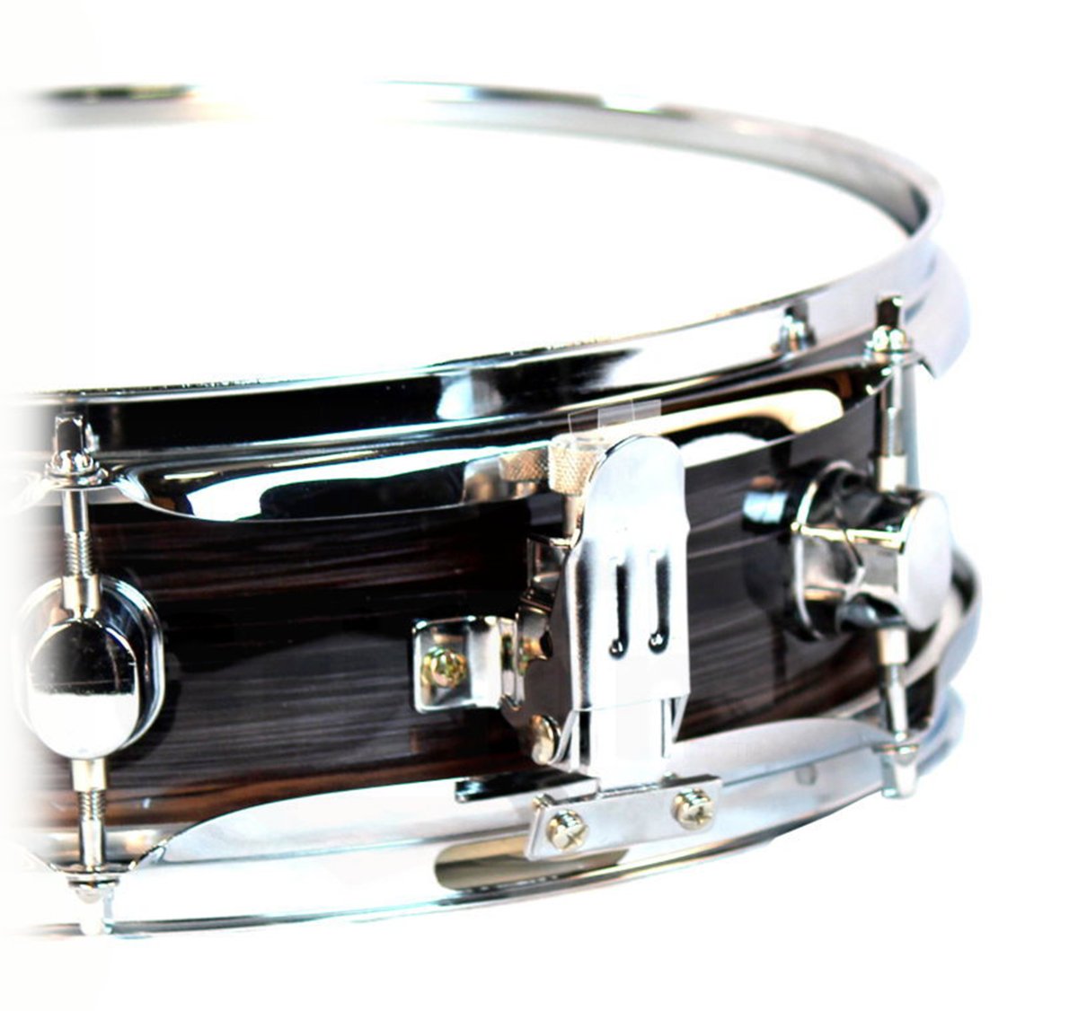 Piccolo Snare Drum 13" x 3.5" by GRIFFIN | 100% Poplar Wood Shell with Zebra Wood Finish & Coated Drum Head | Professional Marching Drummers Percussion Instrument with Bright Tone & Brilliant Attack