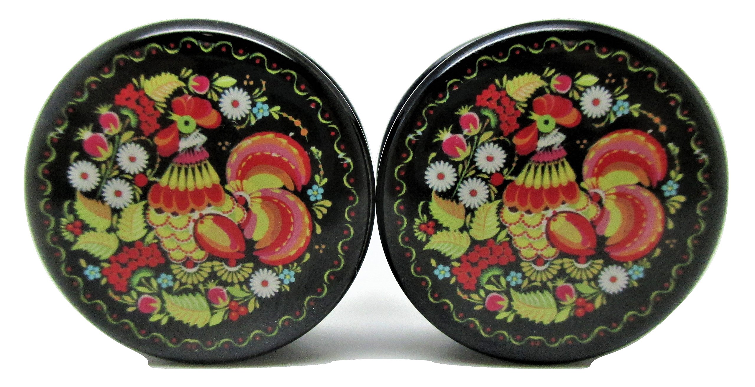 Pierced Republic Rooster Ear Plugs - Acrylic Screw-On - 10 Sizes - Pair (11/16" (18mm))