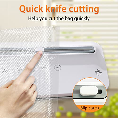 Pskang Vacuum Sealer Machine One-Touch Vacuum Sealer with Cutter for Automatic Air Sealing System with jar attachment for Food Storage Dry Wet Food Modes