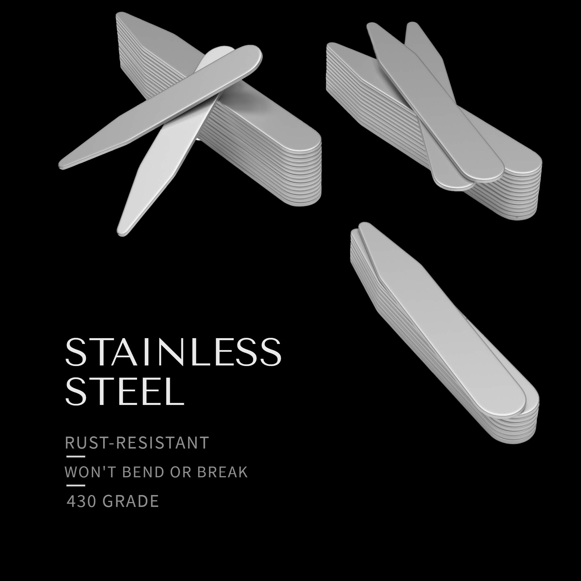 Quality Stays Metal Collar Stays for Men β Set of 40 Dress Shirt Collar Stays for Men, 3 Sizes in a Divided Box