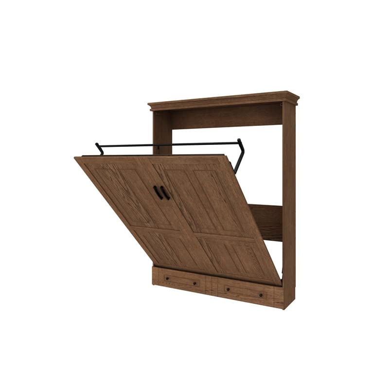 RoomAndLoft Windsor Queen Solid Wood Murphy Wall Bed in Brown