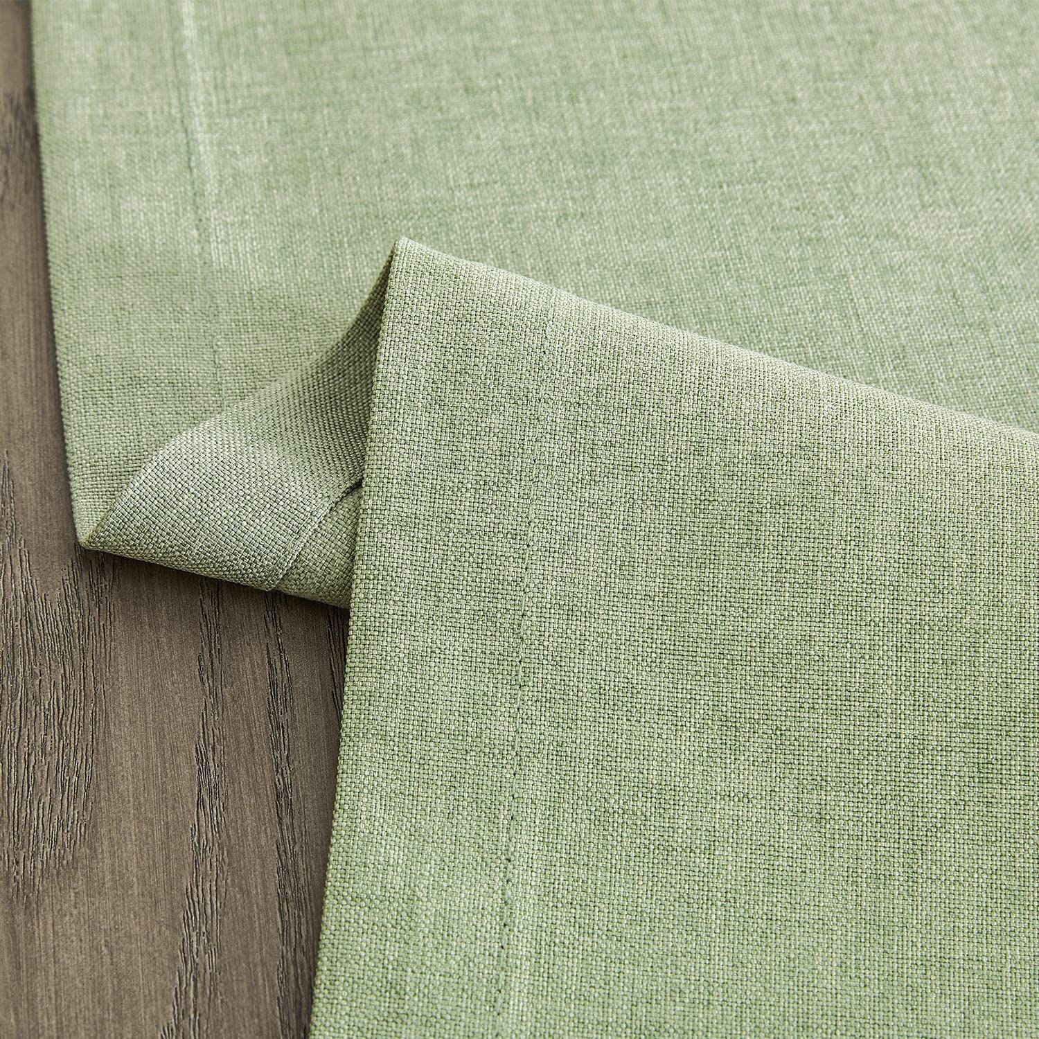 ZeeMart Basic Linen Style Table Runner, 14 x 72 Inch Sage Green, Rustic Farmhouse Green Table Runners 72 Inches Long, Everyday Polyester Table Runner - Machine Washable & Easy Care