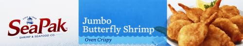 SeaPak Jumbo Butterfly Shrimp with Oven Crispy Breading, Delicious Seafood, Frozen, 9 oz
