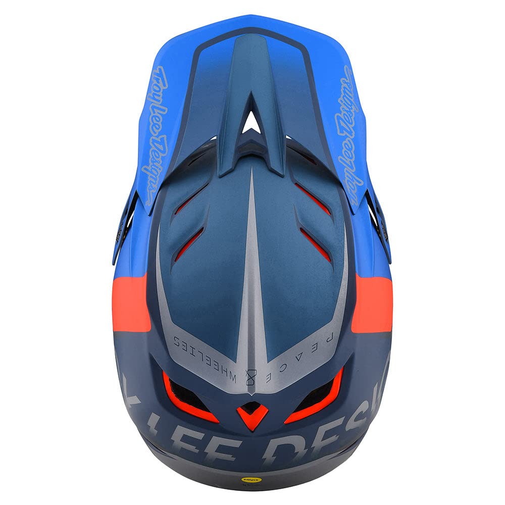 Troy Lee Designs D4 Composite Full-Face Bicycle Helmet. Max Ventilation Lightweight MIPS EPP EPS Racing Downhill DH BMX MTB Bicycling Cycling - Adult Men Women - Qualifier Slate/Red, Medium
