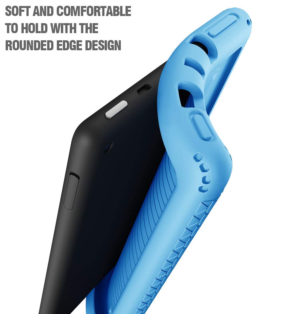 Poetic TurtleSkin Case Designed for All-New Fire 7 (9th Gen, 2019 Release), Heavy Duty Shockproof Kids Friendly Silicone Protective Case Cover, Corner Protection, Sound-Amplification Feature, Black