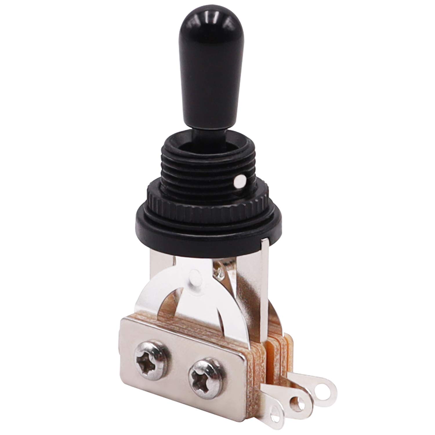 smseace 3 Way Guitar Toggle Switch Pickup Selector Black Metal hat Replaceable Black Switch tip Short Straight Guitar Toggle Switch Pickup Selector D-M-007