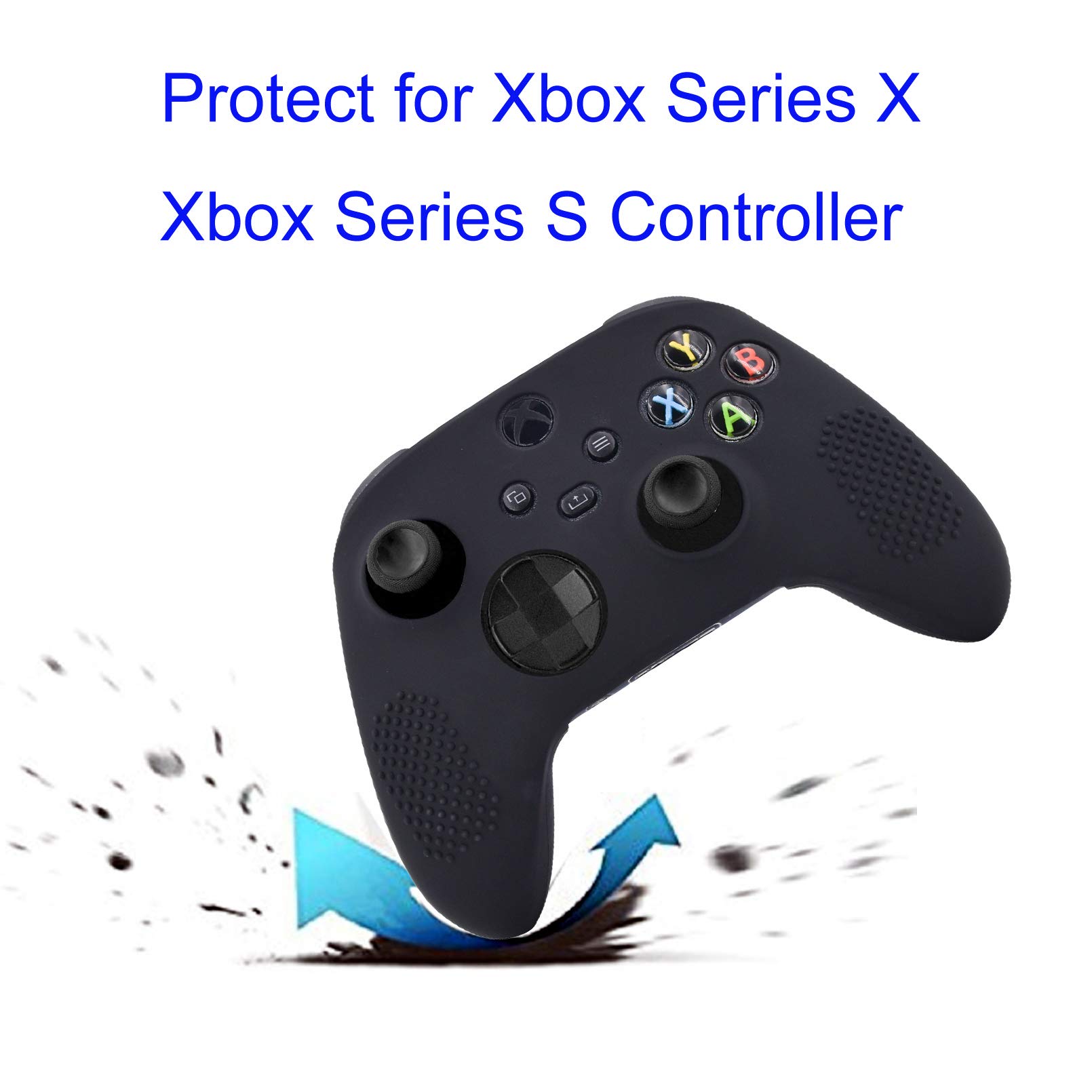 Skin for Xbox Series X/S Controller-Hikfly Silicone Cover Case for Xbox SX Controller Grips,Non-Slip Sleeve for Games Controller -1x Skin with 10 x Thumb Grip Caps(WhitePuke)
