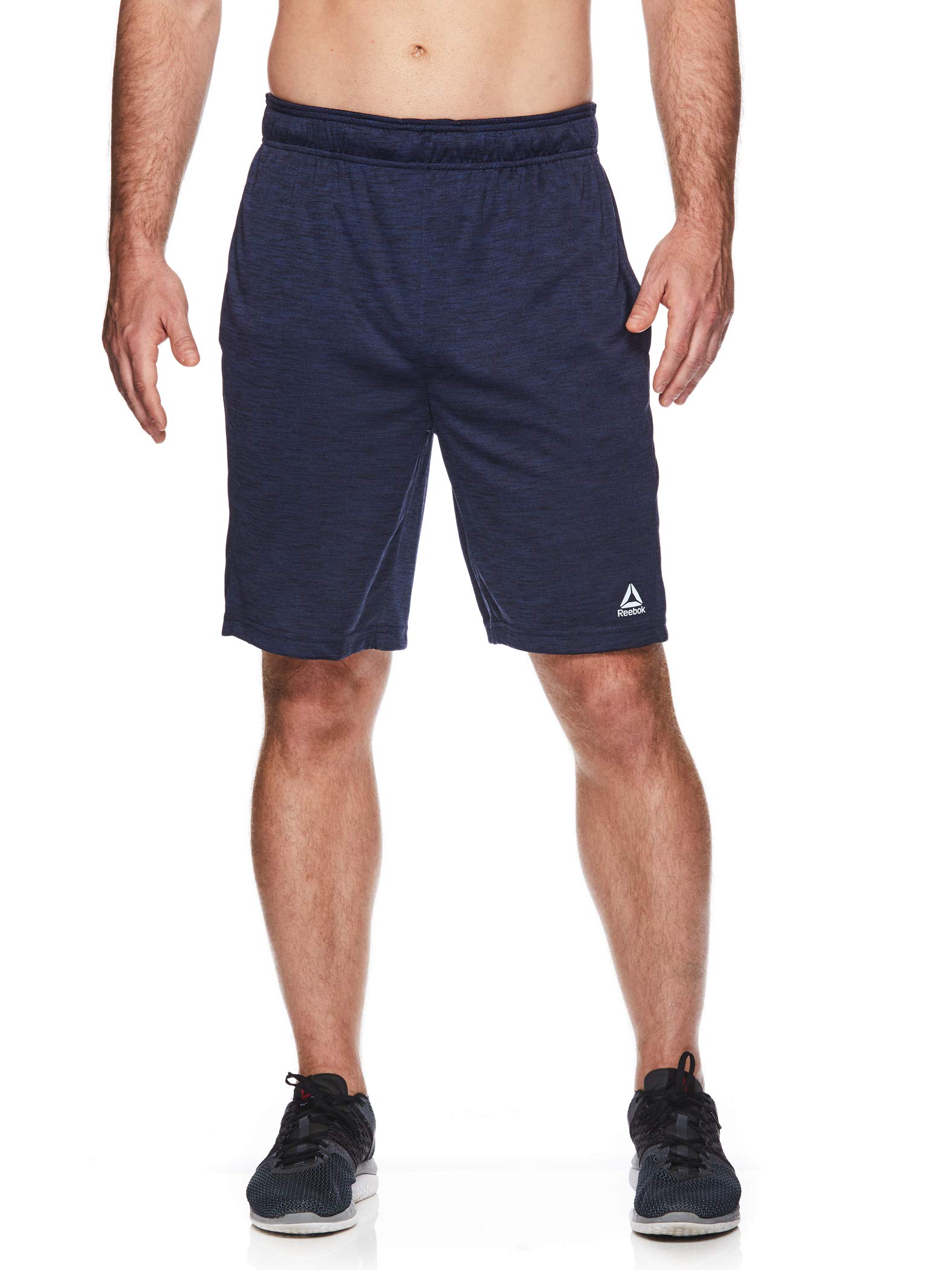 Reebok Men's Drawstring Shorts - Athletic Running & Workout Short w/Pockets - Cruz Short Navy Heather Blue, Small