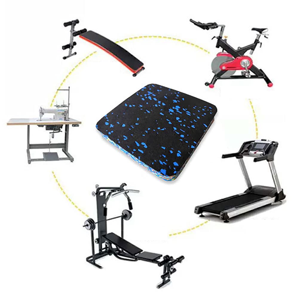 Treadmill Mat, Exercise Equipment Mat with High Density Rubber, Sound Insulation Protective Anti-Slip Treadmill Pad for Hardwood Floors & Carpets(4pcs Blue)