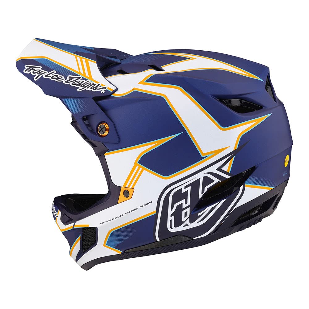 Troy Lee Designs Downhill D4 Composite Matrix Camo Full Face Bicycle Helmet for Max Ventilation Lightweight MIPS EPP EPS Racing Downhill BMX MTB DH - Adult Mens Womens Unisex (Blue, XL)