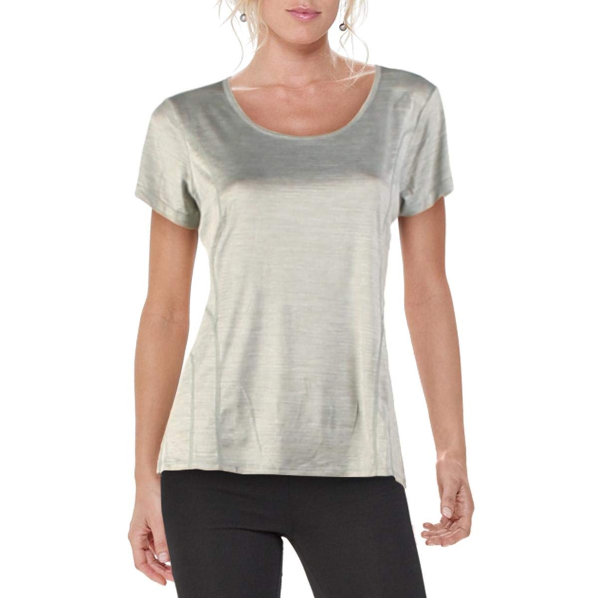 Reebok Womens Mini Burnout Basic T-Shirt, Green, Medium