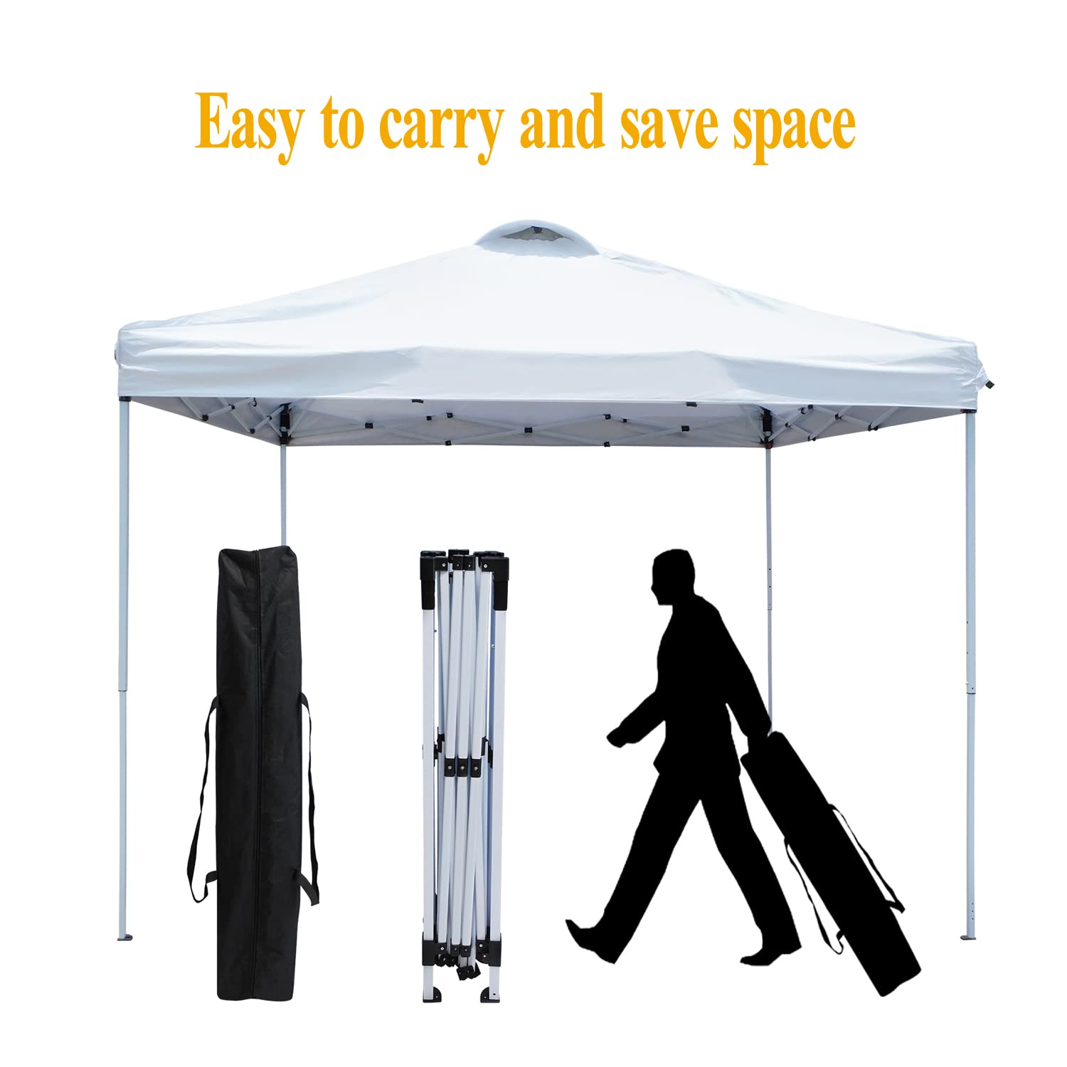 Pop Up Canopy Tent for Parties, Weddings, Camping Commercial Instant Shelter Tent, Heavy Duty Event Tent Pavilion, Portable Waterproof Canopy Folding, 10x10 FT (White)