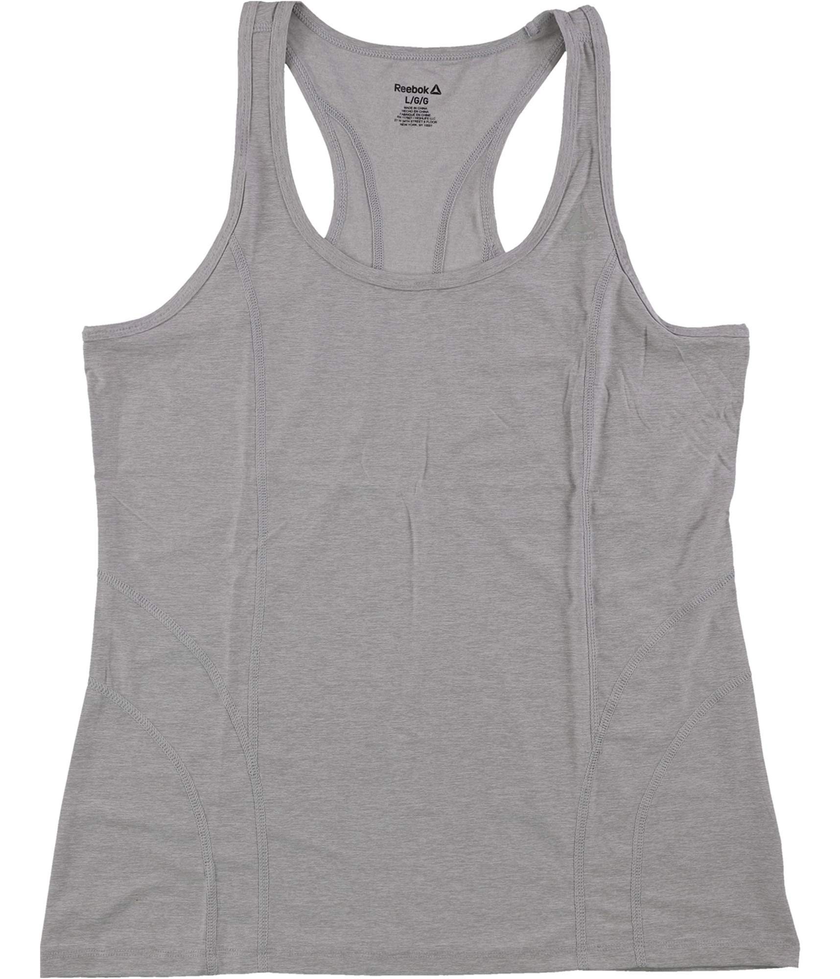 Reebok Womens Marled Jersey Racerback Tank Top, Grey, X-Large