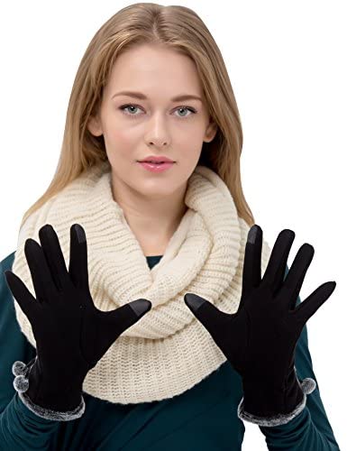 OTIOTI 1 Pair Womens Gloves Winter Touch Screen Texting Gloves for Women Fleece Lined Thick Warm Gloves