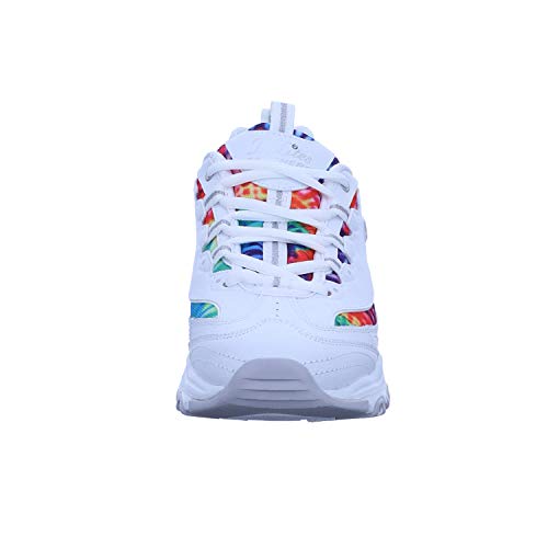 Skechers Women's D'Lites-Summer Fiesta Sneaker, White Multi, 5 M US