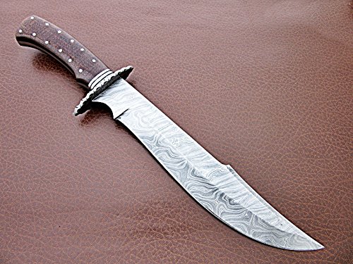 Poshland RG-57 Handmade Demascus Steel 15 Inches Bowie Knife - Beutifull Jute Micarta Handle with Demascus Guard & Bolster