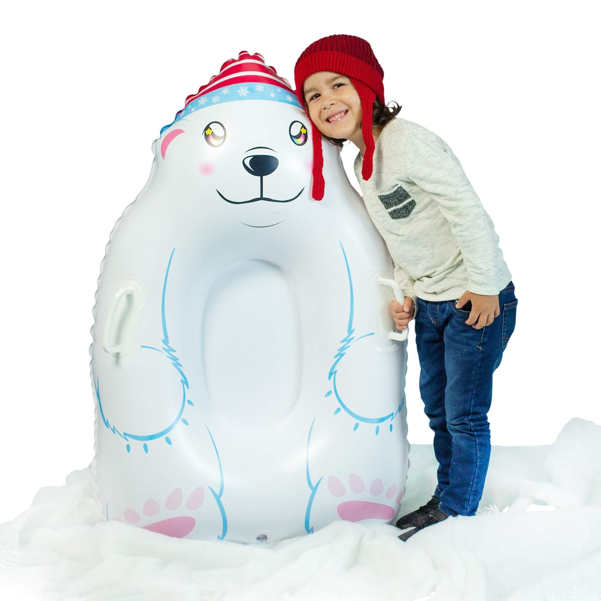 Snowcandy Polar Bear Snow Sled Large White Plastic